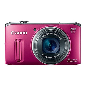 Canon PowerShot SX260 HS 12.1 MP CMOS Digital Camera with 20x Image Stabilized Zoom 25mm Wide-Angle Optical Lens and 1080p HD Video (Red)
