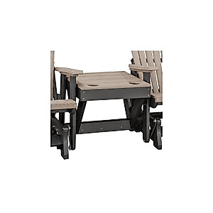 American Furniture Classics 515WWBK-K Double Glider w/Table, Weatherwood and Black