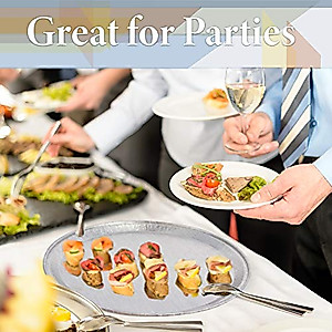 Upper Midland Products 3 Serving Tray Platters Elegant Aluminum Round Disposable Plastic Alternative