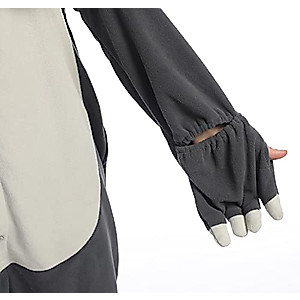 dressfan Animal Triceratops Dragon Onesie Grey Dinosaur Christmas Halloween Cosplay Costume Pajamas Unisex Adults Teens Kids