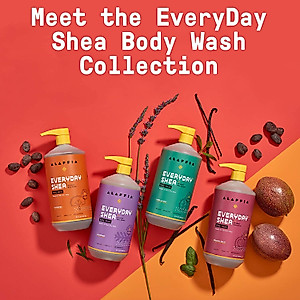 Alaffia Everyday Shea Body Wash, Naturally Helps Moisturize and Cleanse Without Stripping Natural Oils with Fair Trade Shea Butter, Neem, and Coconut Oil, Lavender, 2 Pack - 32 Fl Oz Ea