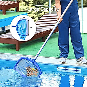 Aiper 4 in 1 Swimming Pool Cleaning Kit, Pool Brush, Pool Vacuum Head, Skimmer Leaf Net, Pool Dispenser, Perfect for Above-Ground/In-ground Pools, Fountains, Walls, Tiles & Floors (Pole NOT Included)