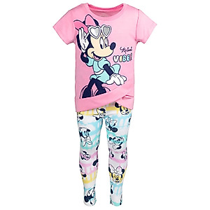 Disney Minnie Mouse Infant Baby Girls Graphic T-Shirt & Leggings Blue/Pink 24 Months