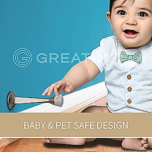 Greatim GT-DS 3 inch Heavy Duty Solid Rigid Door Stop, Zinc Die Cast Door Stopper, Soft Bumper Tips, Zinc Alloy, Silver, 5 Pack (SN)