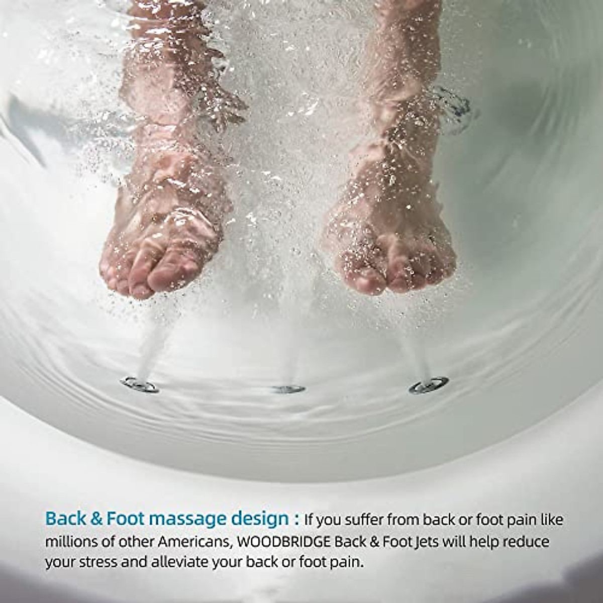 WOODBRIDGE 71" x 31 1/2" Whirlpool Water Jetted and Air Bubble Freestanding Bathtub , B0034