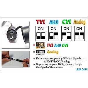 LEXAcctv 4in1 HD 2MP 1080P 2.8mm Wide Angle Lens TVI AHD CVI Analog (CVBS) CCTV Dome Camera Night Vision OSD Controller Waterproof Weatherproof Hard Metal Vandal Proof White…