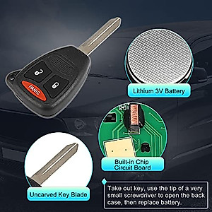 X AUTOHAUX 315MHz KOBDT04A Smart Proximity Replacement Keyless Entry Remote Car Key Fob for Dodge Caliber Dakota Durango Magnum Nitro for Ram 1500 2500 3500 4500 5500 3 Buttons Key