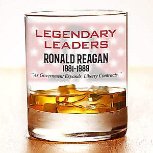 Toasted Tales Legendary Leaders - Ronald Reagan 11 oz Whiskey Glass Made in the USA