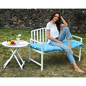 COSNUOSA Outdoor Bench Cushion Waterproof Outdoor Loveseat Cushions Swing Cushions Bench Cushions for Indoor Furniture Sky Blue 60x20 Inches