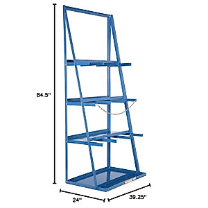 Vestil VBR-9 Vertical Bar Rack, Steel, 39-1/4" Width, 84-1/2" Height, 24" Depth, 3000 lbs Capacity