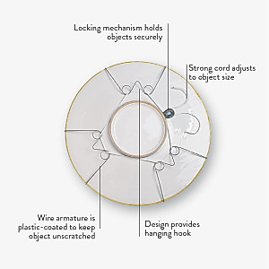 Display Buddie Large Adjustable Plate Hanger for Round Plates, Platters, Bowls & Other Objects 14-22" Diameter and up to 10 lbs. …