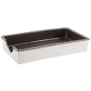 Mariposa Beaded Guest Towel Box, One Size, Aluminum