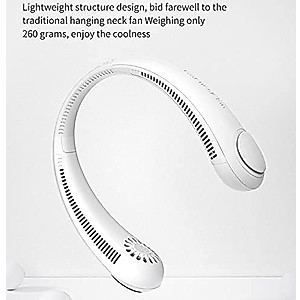 MASKROUSA Portable Neck Fan - Rechargeable Personal Air Cooler Fan, Hands Free Bladeless Neck Fan, 3 Wind Speed and Low Noise with Lightweight, Wearable Neck Cooling Fan