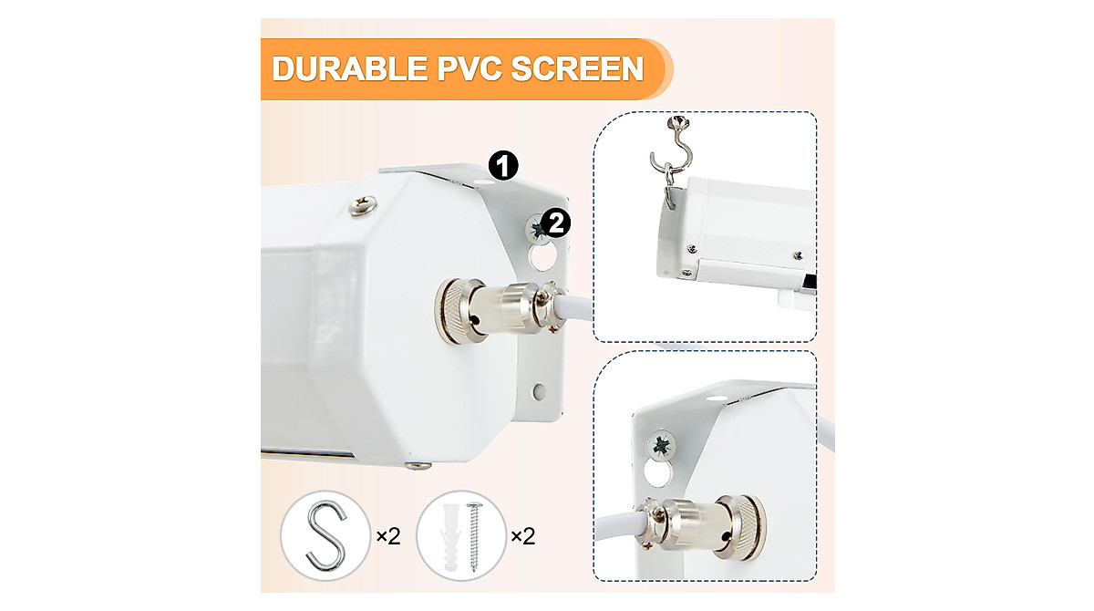 YODOLLA Projector Screen Motorized 100" 16:9, 4K 3D HD Electric ...