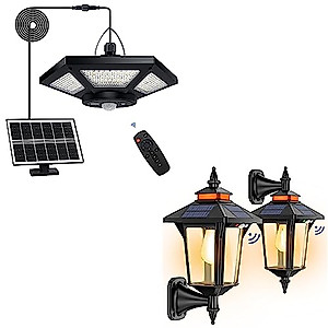Aqonsie Solar Shed Lights Outdoor with 3 Lighting Modes & Motion Sensor, Elegant Solar Barn Lights Outdoor Waterproof Solar Wall Sconce Lights, Solar Lanterns for Barn Shed Yard Garage Chicken Coop