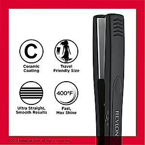 Revlon Smooth and Straight Ceramic Flat Iron | Fast Results, Smooth Styles (1 in)