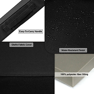 Pcinfuns Outdoor Bench Cushions,48 x 18 x 3 Inch Patio Furniture Water-Resistant Chair Cushion,Loveseat Garden Sofa Settee Couch Swing Pads with Handle and Adjustable Straps,Black