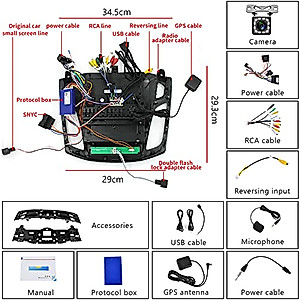 Android 10.1 Car Stereo 9.7 inch Radio for Ford Focus 2012-2018 Capacitive Touch Screen with iOS/Android Mirror Link WiFi GPS Navigation Bluetooth USB Multimedia Player Backup Camera SWC