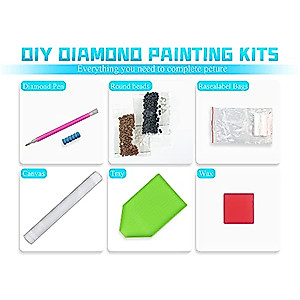 CEUHROG Cow Diamond Painting Kits for Adults - 5D Diamond Art Kits for Adults Kids Beginner, DIY Full Drill Diamond Dots Paintings with Diamonds Gem Art Crafts for Adults Home Wall Decor 12x16inch