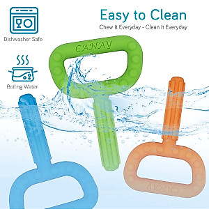 Xtra Tough Hand-Held Sensory Chew Toys for Autistic Children, Chew Sticks Alt. to Chew Necklaces for Sensory Kids, Oral Motor Stimulation, ADHD, SPD - for Moderate/Aggressive Chewers (3 Pack)