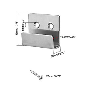 uxcell 6 Pcs Wall Mounted Hook Robe Hooks Single Clothes Hanger with Screws, Stainless Steel