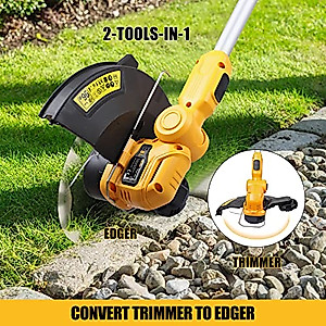 Mellif Cordless String Trimmer for 20V Battery, Brushless Electric String Edger Grass Trimmer with 10.2" Blade & Auto Line Feed & Telescopic Shaft & Safety Lock (Battery Not Included)