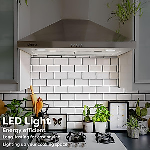 CIARRA Range Hood 30 inch Wall Mount 450 CFM Ductless Range Hood Vent for Kitchen Hood in Stainless Steel CAS75206P