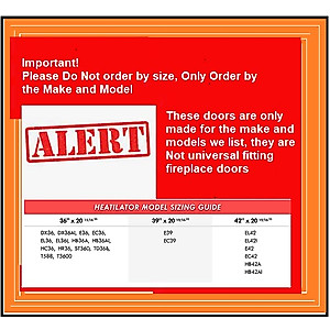 Heatilator Prefab Fireplace Door | Easy to Install | Frame Included | - Fits Models E36, EC36, HB36A, HB36AI Only.