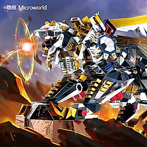 Microworld 3D Metal Puzzle, Mechanical Flying Tiger Metal Model Kits, DIY Brain Teaser Challenge 3D Puzzles for Adults, Art Craft Home Decor Gift for Teens