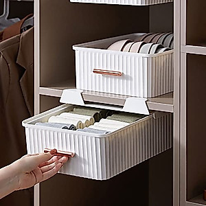 Zitrenot Under Desk Drawer Socks Organizer 6 Compartments Clothes Storage Bin for Bedroom Dorms Damage Free