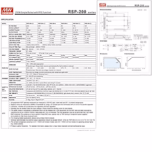 TorqCali RSP-200-13.5 200W Single Output Power Supply 13.5V 14.8A Constant Current with PFC, Enclosed Type for Industrial Automation, Telecom, and Battery Charging Applications