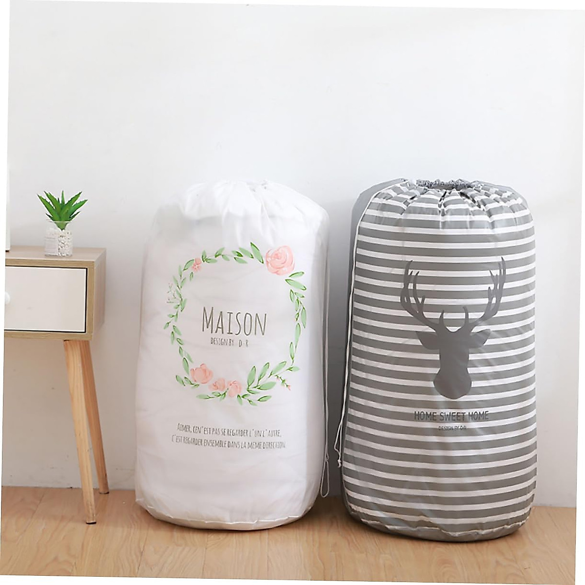 Ciieeo Laundry Organizer Quilt Storage Bag Drawstring Finishing Bag Clothing Laundry Bag