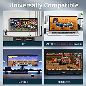 Wireless Retro Game Console, HeavenBird 64G HD Classic & 3D Games Stick Built in 47 Emulators with 40000+ Games & Dual 2.4G Wireless Controllers, 4K HDMI Video Games for TV, Gift for Adults & Kids