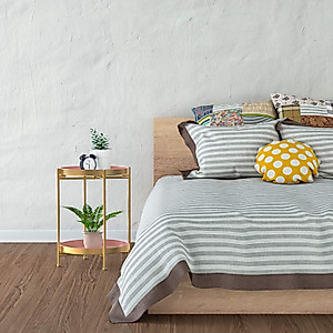 GLCS GLAUCUS Round Side Table,Gold Metal 2 Tier Tray Metal End Table for Sofa Living Room Tea Table Small Spaces …