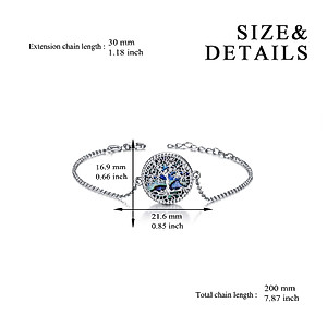 ONEFINITY Tree of Life Bracelet Sterling Silver Abalone Shell Tree of Life Bracelet Tree of Life Jewelry Gifts for Women