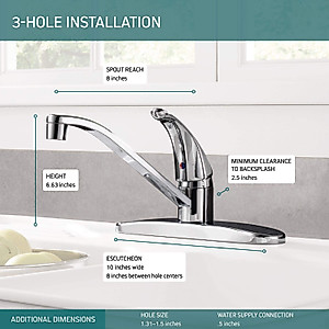 Peerless Single-Handle Kitchen Sink Faucet, Chrome P110LF