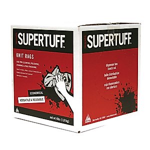Trimaco 10817 4lb Box SuperTuff White T-Shirt Knit Rags, 128 Fl Oz (Pack of 1)