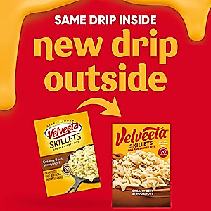 Velveeta Skillets Creamy Beef Stroganoff One Pan Dinner Kit with Cheese Sauce (Pasta & Seasonings, 11.6 oz Box)