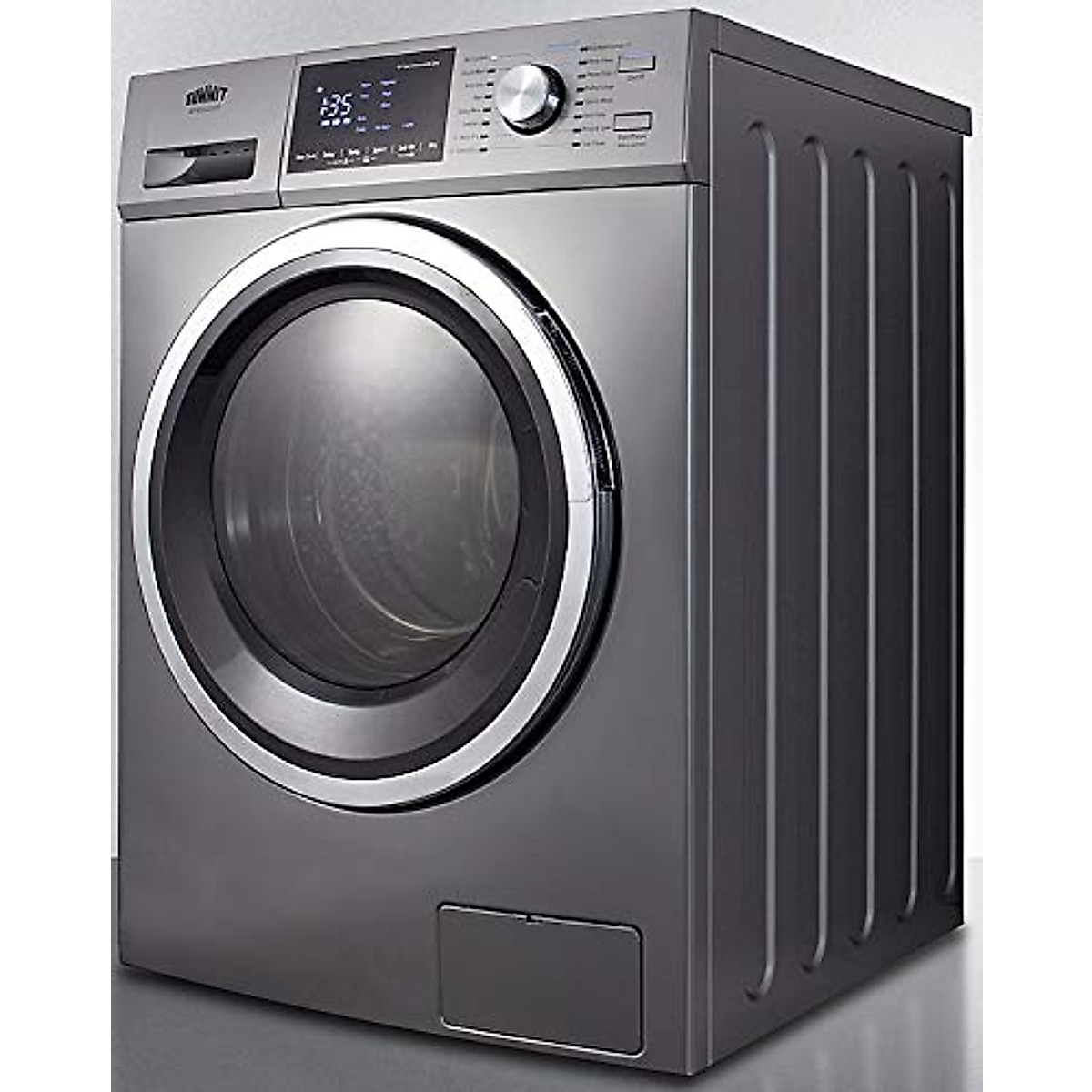 Summit Appliance SPWD2203P 24" Wide 115V Washer/Dryer Combo in Platinum for Non-Vented Use, 2.7 Cu.Ft. Capacity, LCD Display, 16 Wash Cycles, 1300 RPM, Stainless Steel Drum, Child Lock