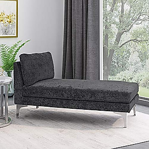 Christopher Knight Home Beamon Chaise Lounge, Black + Silver