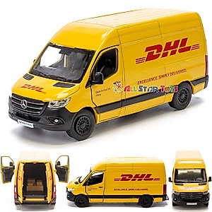 KiNSFUN DHL Mercedes-Benz Sprinter 1:46 Scale 5inch Die Cast Metal Model Toy Cargo Van