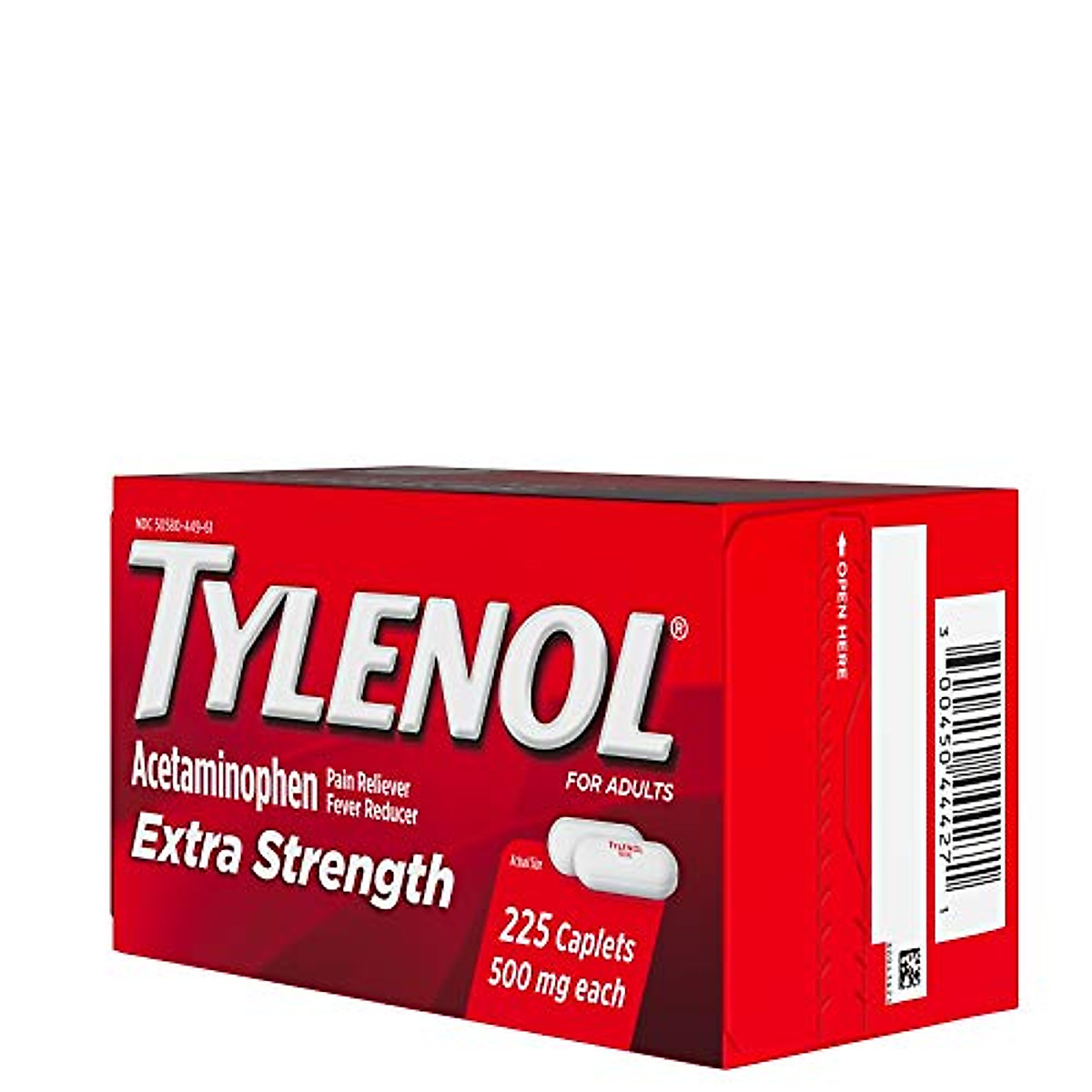 Tylenol Extra Strength Caplets with 500 mg Acetaminophen, Pain Reliever & Fever Reducer, 225 ct
