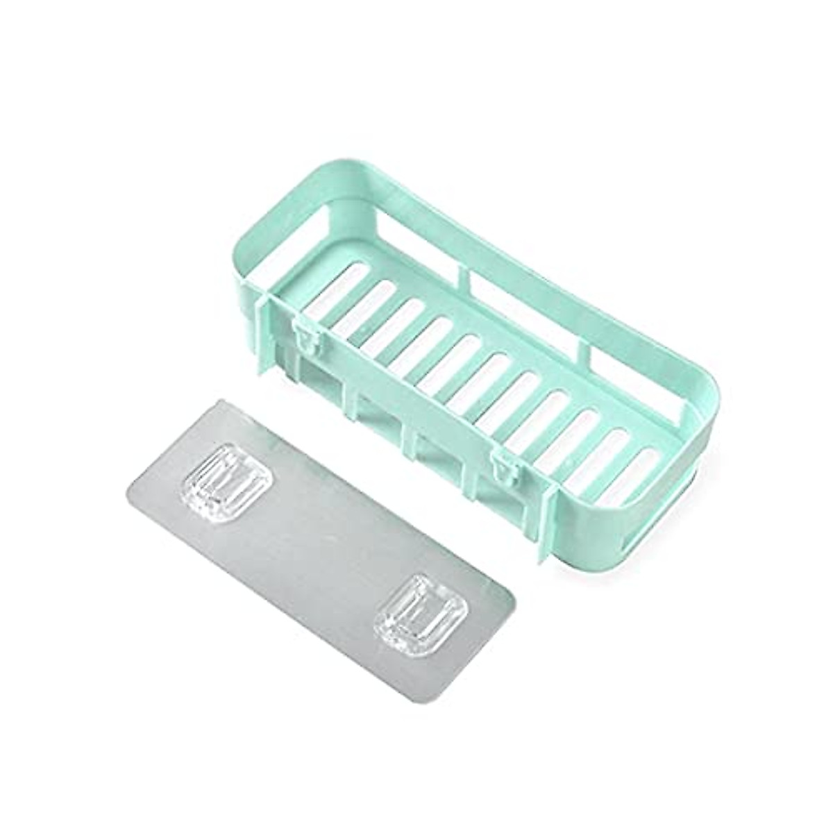 Self-Adhesive Bathroom Plastic Basket Punch Free Wall Mounted Kitchen Drain Box Shelf Toilet Storage Rack Organizer Adhesive Bathroom Plastic Basket