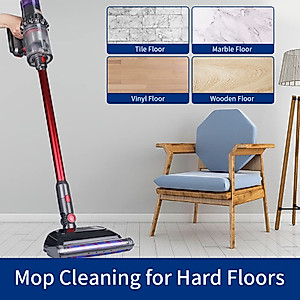 Electric mop Head for Dyson v7 v8 v10 v11 v15Vacuum Cleaner,Wet vacuum cleaner for furniture with detachable water tank and six reusable mop pads.