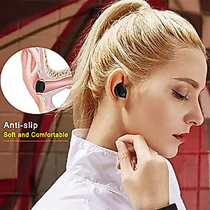 Luckvan Double Flange Ear Tips Anti-Slip Universal Silicone Earbuds Tips Replacement for Beats Earbuds Sony Sennheiser Earbuds Fit 5.5mm-7mm Nozzle 6 Pairs LMS Black