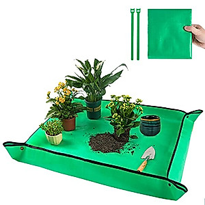 Onlysuki 39.5" X 31.5" Large Repotting Mat for Indoor Plant Transplanting and Dirt Control Portable Potting Tray Plant Gifts for Plant Lovers Gardening Gifts for Women & Men