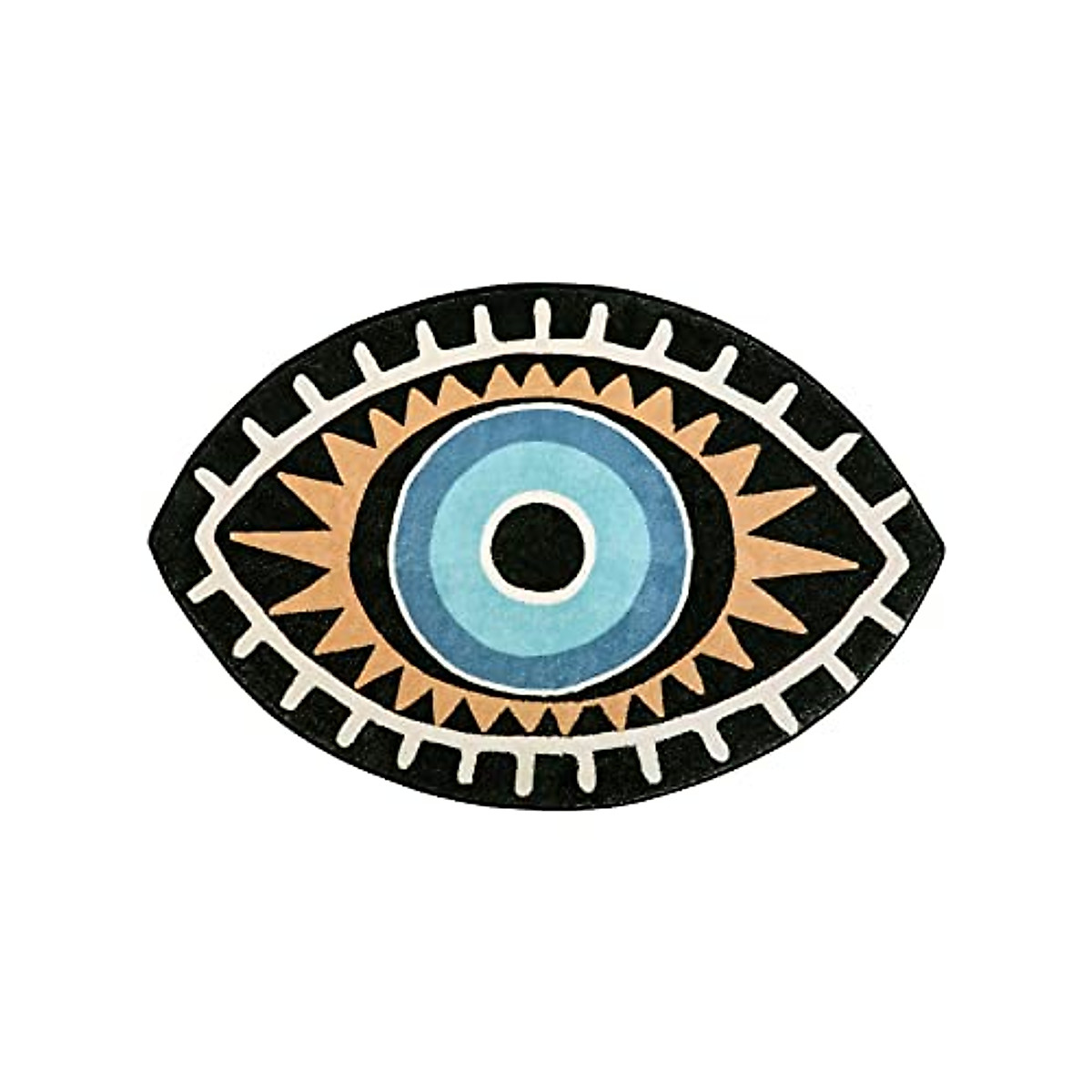 Beeiva Cute Evil Eye Area Rug 2x3 Small Washable Entryway Rug Non-Slip Door Mat Accent Throw Rugs Indoor Floor Carpet for Kitchen Bedroom Bathroom (Black/Multi, 2x3ft)