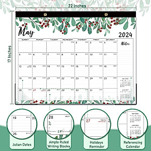 2023-2024 Desk Calendar - Jan 2023 - Jun 2024, 18 Months Large Monthly Desk Calendar, 22" x 17", Desk Pad, Large Ruled Blocks, to-do Lists & Notes, Best Desk/Wall Calendar for Planning or Organizing
