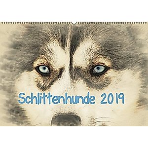 Schlittenhunde 2019 (Wandkalender 2019 DIN A2 quer): Der Kalender ist im kunstvollen Aquarell-Stil gehalten, so dass jedes einzelne Bild einem kleinen Kunstwerk gleicht. (Monatskalender, 14 Seiten )