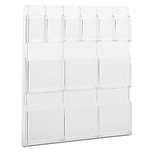 Safco 5606Cl Reveal Clear Literature Displays 12 Compartments 30W X 2D X 34-3/4H Clear